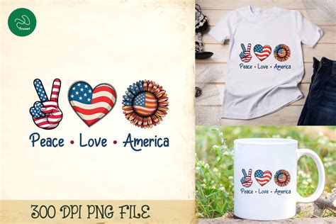 4th Of July Peace Love America Png Graphic By Finoset · Creative Fabrica