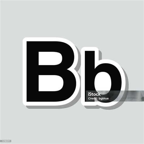 문자 B 대문자 및 소문자 회색 배경에 아이콘 스티커 3차원 형태에 대한 스톡 벡터 아트 및 기타 이미지 3차원 형태 개념 검은색 Istock
