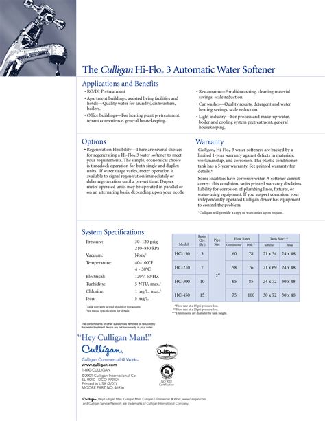 Culligan Water Softener Maintenance Manual