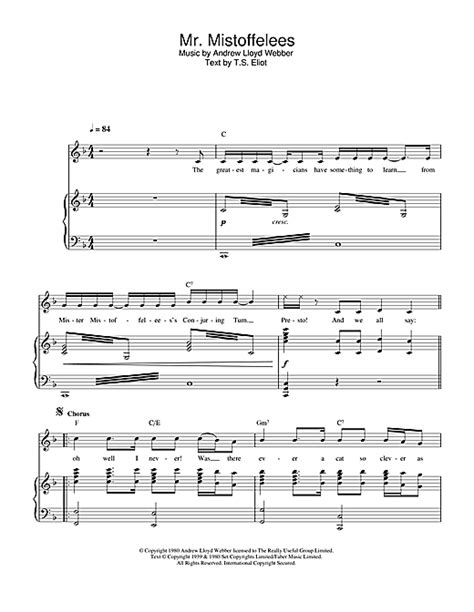 Download Andrew Lloyd Webber Mr Mistoffelees Sheet Music For Super