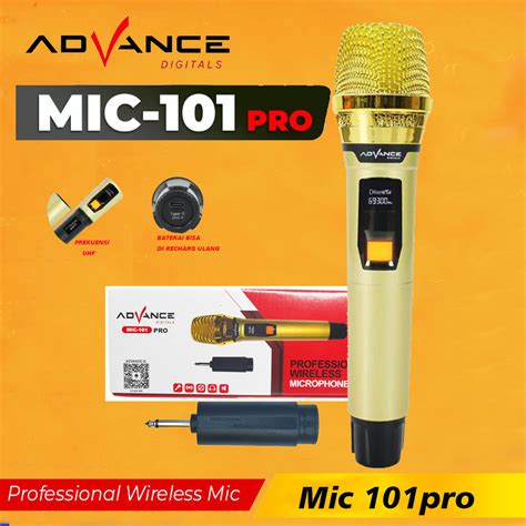Jual ADVANCE Professional Wireless Microphone MIC 101PRO Bluetooth Bisa Di Charge UHF Garansi 1