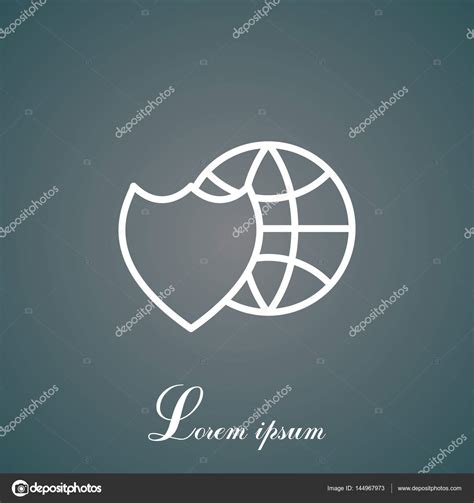 Globe With Shield Icon Stock Vector Image By PPVector 144967973