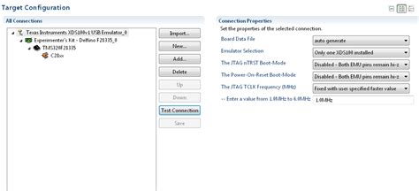 ccs v5 5 0 cannot connect xds100v1 on experimenter kit f28335 code