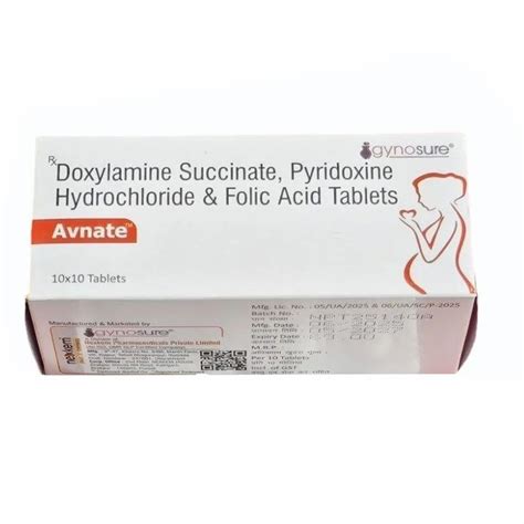 Doxylamine Succinate Pyridoxine Hydrochloride Folic Acid Tablet At ₹ 60