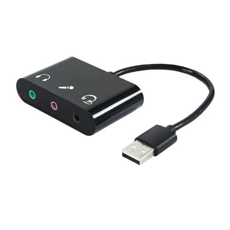 External Usb Sound Card Stereo Headset Microphone Audio Cable Converter