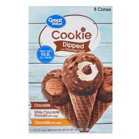 Great Value Cookie Dipped With Chocolate Ice Cream Cones Variety Pack