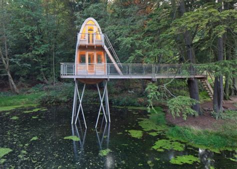 Treehouse Solling Is Raised Above An Artificial Lake