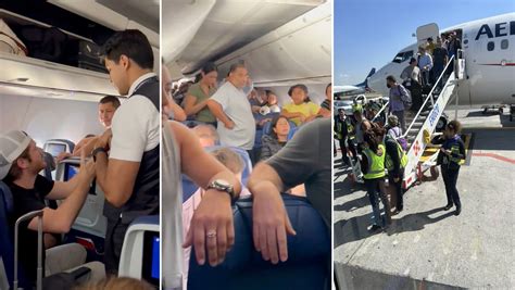 Pasajero De Un Avión Abre La Puerta De Emergencia Y Se Posa Sobre Un