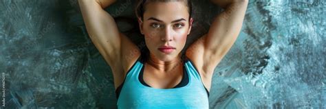 Caucasian Woman With Achondroplasia Syndrome Exercising Her Abdominal