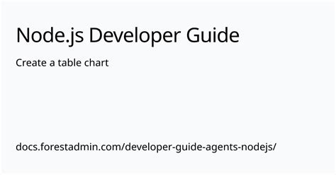 create a table chart node js developer guide