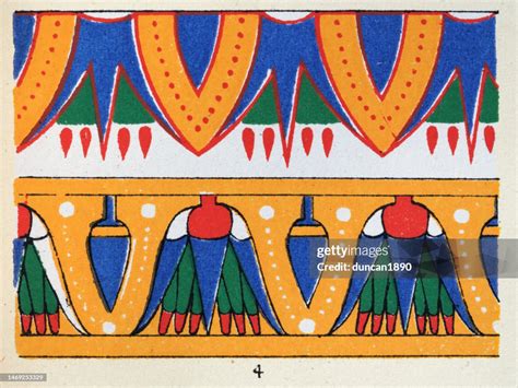 Ancient Egyptian Decorative Art From Mummy Case Coloutful Abstract