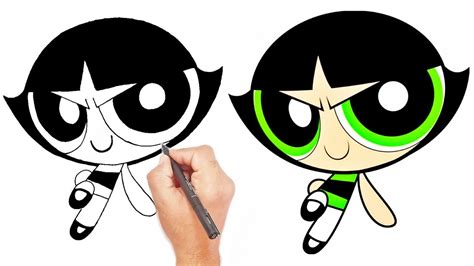 Drawing Buttercup Sitting Smiling The Powerpuff Girls