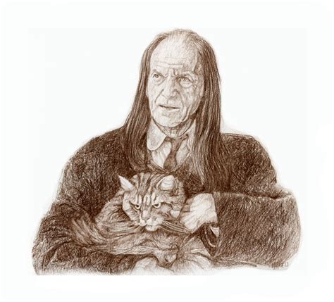 Argus Filch And Mrs Norris From Harry Potter By Levonhackensaw On