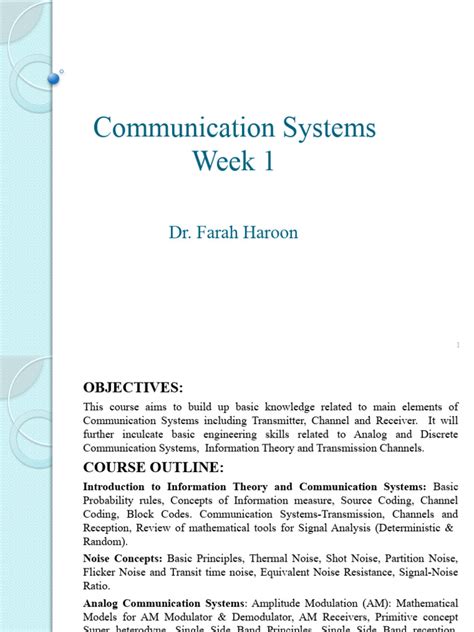 Cs Week 1 Pdf Modulation Telecommunications