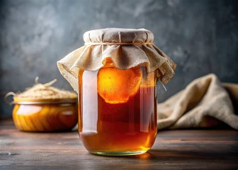 Homemade Kombucha Fermentation A Closeup Look At A Refreshing Healthy