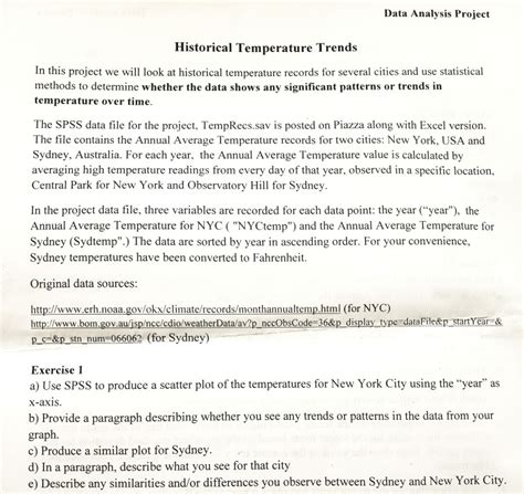 Data Analysis Project Historical Temperature Trends