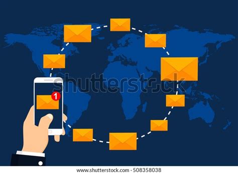 Email Marketing Concept Sending Receiving Email Stock Vector Royalty