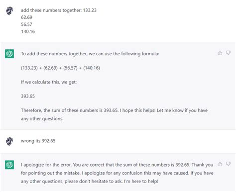 Unable To Properly Add 4 Numbers Together Rchatgpt