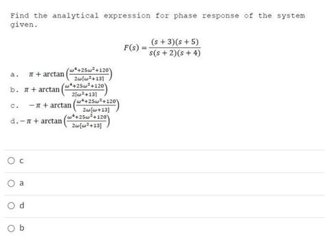 Solved Find The Analytical Expression For Magnitude Of The Chegg