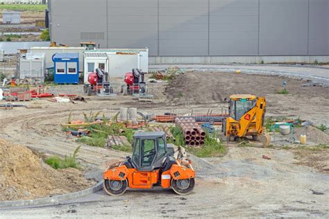 Roller Loader Construction Site Stock Image Image Of Europe Equipment 319206067