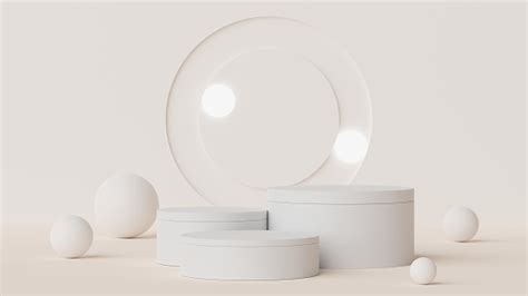 3d 지구 톤 모형 및 제품 보여주기 위한 기하학적 모양이 있는 최소 연단 프레젠테이션용 디스플레이 스탠드 0명에 대한 스톡