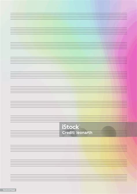 Note Paper For Musical Notes Blank Template Colorful Background Stock