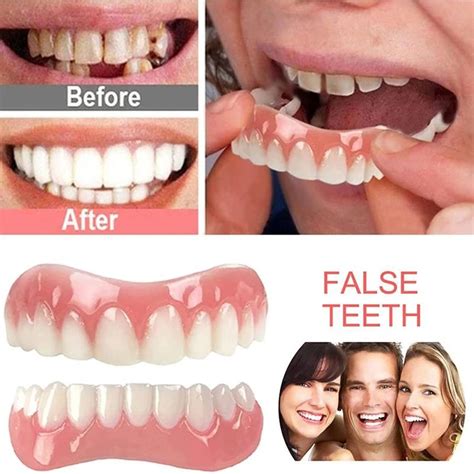 가짜 치아 실리콘 상단 하단 베니어 치아 교정기 틀니 페이스트 임시 가짜 치아 가짜 치아 미백 도구 Aliexpress