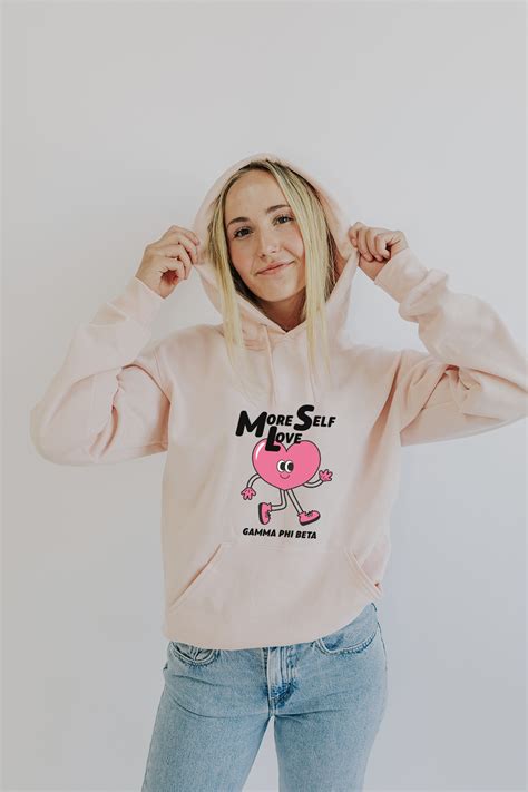 More Self Love Hoodie Gamma Phi Beta Spikes And Seams Greek
