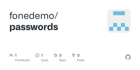 Github Fonedemopasswords