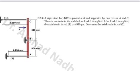 Solved 1 с Hw1 A Rigid Steel Bar Abc Is Pinned At B And