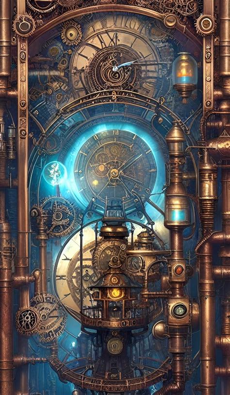 Steampunk Clock Made From Metal Pipes