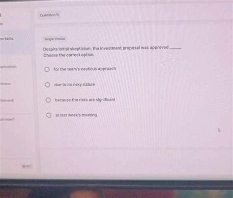 Question II On Skille Single Choice Despite StudyX