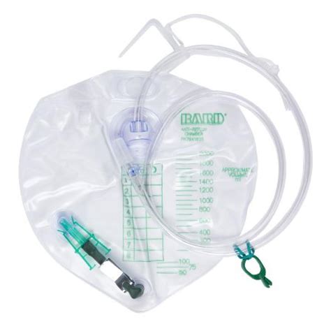 Bard Urine Drainage Bag With Anti Reflux Chamber 2000 Milliliters