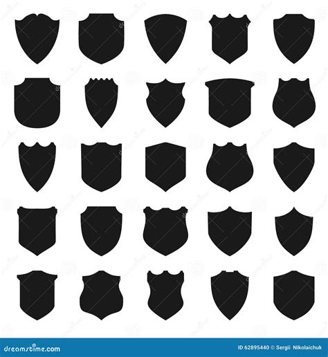 Black Shields Stock Vector Illustration Of Crest Clean 62895440