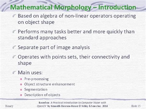 Binary Thresholding Threshold Detection Variations Mathematical Morphology Connectivity