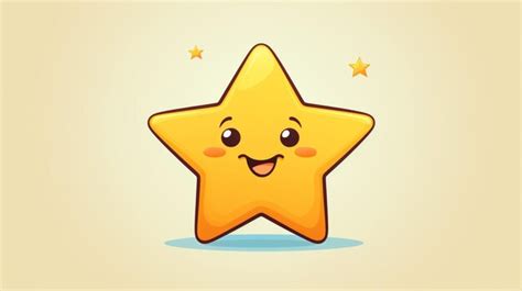 Una Estrella Amarilla Con Una Cara Feliz Vector Premium