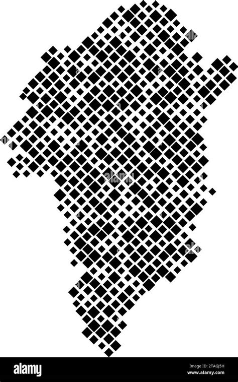 Greenland Map From Pattern Of Black Rhombuses Of Different Sizes