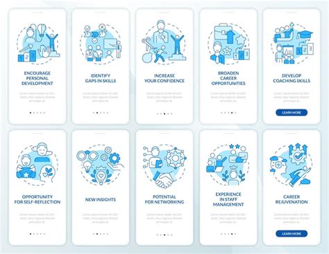 Premium Vector Mentoring In Workplace Benefits Blue Onboarding Mobile