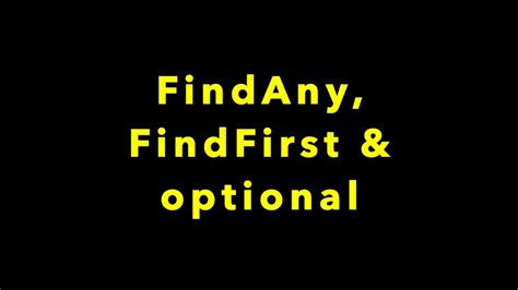 findfirst findany and optional in stream api java youtube