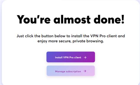 just signed up for vpn pro and the install button literally does
