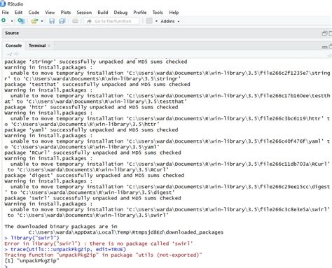 Unable To Move Temporary Installation R Issue