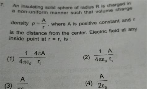 Answered 7 An Insulating Solid Sphere Of Radius R Is Charged In A Non