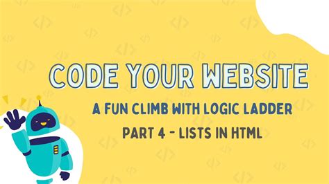 Html Lists Explained Create Ordered And Unordered Lists Code Your Website Part 4 Youtube