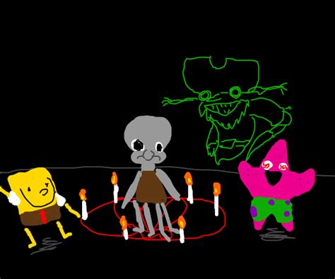 Spongebob And Patrick Doing A Ritual Drawception