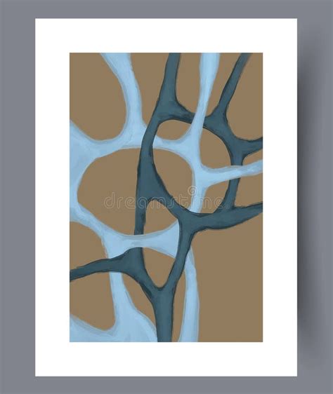 Abstract Grid Aesthetic Lines Wall Art Print Stock Vector