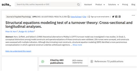 Structural Equations Modeling Test Of A Turnover Theory Cross