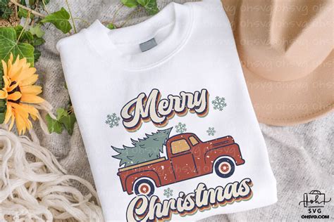 Old Truck Merry Christmas Png Vintage Christmas Png Retro Christmas