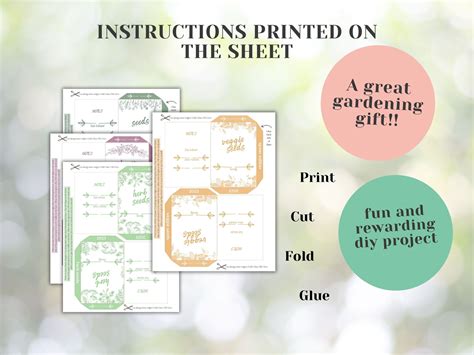 Printable Seed Envelopes Diy Seed Packets Seed Storage Seed Saving