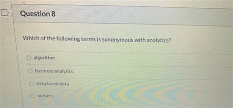 Solved Question Which Of The Following Terms Is Synonymous Chegg