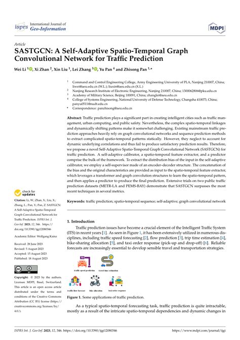Pdf Sastgcn A Self Adaptive Spatio Temporal Graph Convolutional